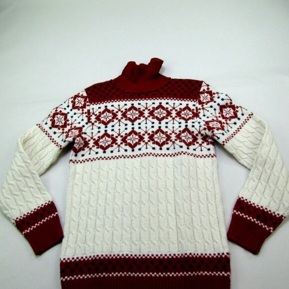 Sweaters | Vtg Lord Jeff Knit Sweater Womens Medium Fair Isle Winter ...